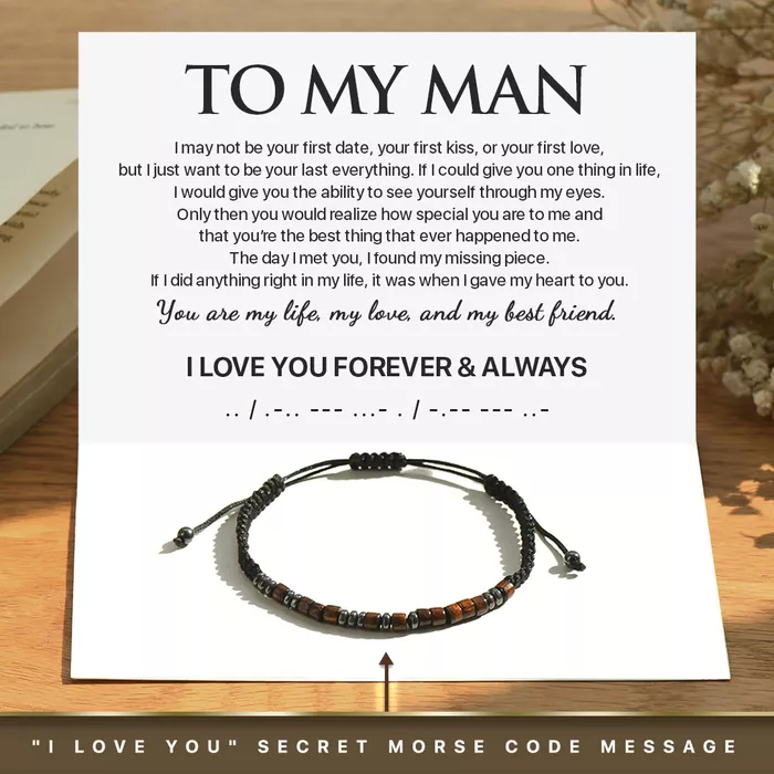 To My Man I Love You Forever And Always Morse Code Bracelet Derivemid